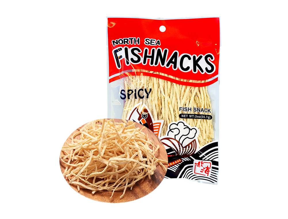 NORTH SEA Fishnacks Dried Jerky Fish Stick (spicy) 2 oz | FreshGoGo
