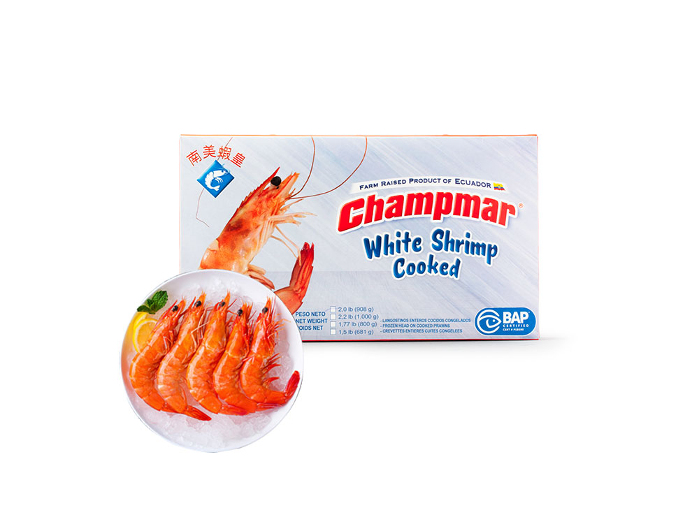 CHAMPMAR Cooked White Shrimp 2 lbs(30-50pcs/lb) | FreshGoGo